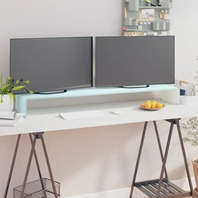 TV stolek / podstavec na monitor sklo zelený 120 x 30 x 13 cm 244149