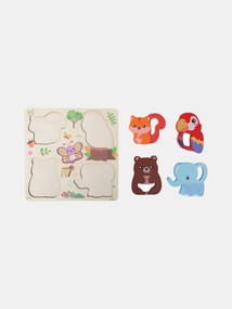 Sinsay - Dřevěné puzzle s motivem zvířat 5 ks - vícebarevná