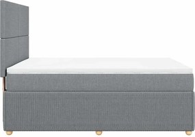 Box spring postel s matrací světle šedá 140 x 200 cm textil 3294372