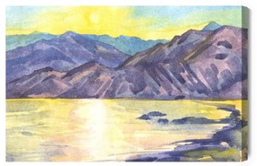 Obraz Akvarel Horské Krajiny Nedostatek Nedostatek Plátno Canvas 120x80
