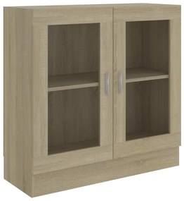 vidaXL Marketos Prosklená skříň dub sonoma 82,5 x 30,5 x 80 cm kompozitní dřevo