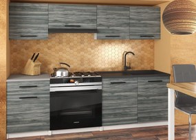 Kuchyňská linka Belini 180 cm šedý antracit Glamour Wood s pracovní deskou Superuniqa2