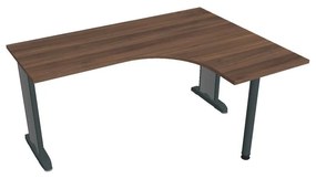 Stůl ergo oblouk levý 160×120 cm - Hobis Flex FE 60 L Dekor stolové desky: ořech, Barva nohou: černá