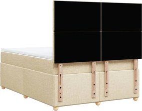 Box spring postel s matrací krémová 140x190 cm textil 3291273