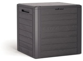 PROSPERPLAST Zahradní úložný box - WOODEBOX Objem: 140 l, Barva: umbra