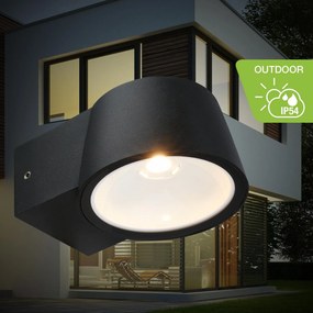 TF 323005TF TELEFUNKEN LED venkovní nástěnné svítidlo, IP54 voděodolné a prachotěsné, černý hliník - BRILONER