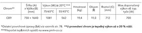 PMH Blenheim CB9 Radiátor kombinovaný, 70x164cm, chrom