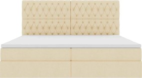 Postel s úložným prostorem a matrací Krémová 200 x 200 cm 3371869