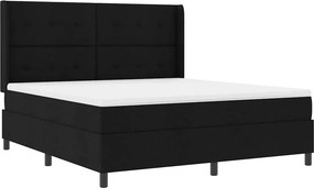 Postel s boxspringem s polštářem Černý 200 x 180 cm textil 3341660