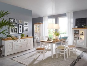 Bílý nábytek Vitrína Marone Klasik 1.3, dekor bílá-dřevo, masiv, borovice