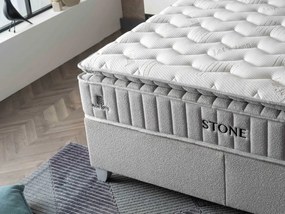 Čalouněná postel STONE NEW - béžová 100 × 200 cm