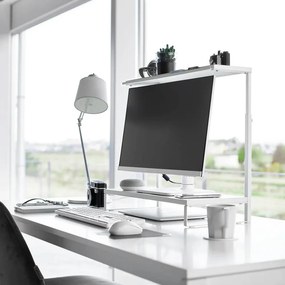 Bílý kovový stojan na monitor Tower – YAMAZAKI