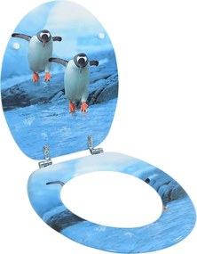 vidaXL WC sedátko s víkem MDF motiv tučňáků [146910]