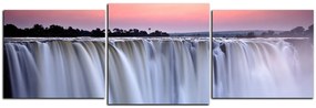 Obraz na plátně - Vodopád zbarvený západem slunce - panoráma 5227D (150x50 cm)