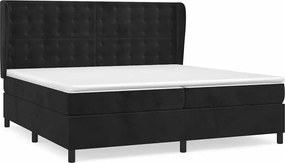Box spring postel s matrací černá 200x200 cm samet 3129473