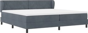 Postel s boxspringem s čelo Tmavě šedá 200 x 200 cm samet 3340461