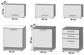 Kuchyňská linka Belini 180 cm dub sonoma s pracovní deskou Laurentino2  TOR LAURENTINO2/3/WT/DS/0/B1