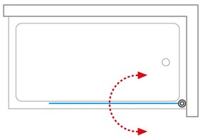 Roth TV1/750 vanová zástěna oboustranně otevíratelná 75 x 140 cm 706-7500000-01-02 stříbro / transparent