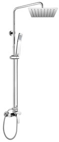 Mereo Mereo, Nástěnná sprchová baterie Eve 150mm se sprch.soupravou,ruční a talíř.sprchou slim 200x200mm, CBE60104SDE