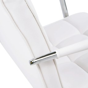 Kancelářská židle HOMCOM výškově nastavitelná 84-99H cm ergonomická otočná židle manažerská židle pro kancelář a domácí kancelář PU bílá | Aosom.de