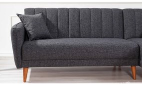 Atelier del sofa Rozkládací rohová pohovka AQUA tmavě šedá pravý roh 867UNQ1404