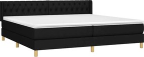 Box spring postel s matrací černá 200x200 cm textil 3130539