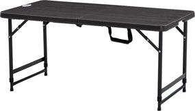 Skládací venkovní stůl Outsunny Plastový 118 x 60 x 74 cm, Odolný proti povětrnostním vlivům, Protiskluzový Bufetový stůl, Stanový stůl, Stůl na balk…