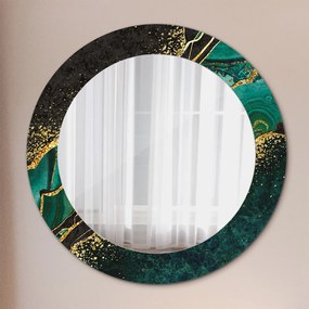 Kulaté zrcadlo tištěný rám Mramorová zelená fi 60 cm