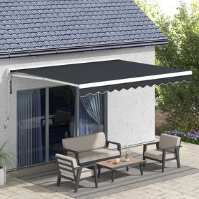 Markýza, elektricky/manuálně výsuvná, poloviční kazeta, dálkové ovládání, hliníkový rám, 4 x 3 m, šedá barva