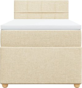 Box spring postel s matrací krémová 90x200 cm textil 3288868