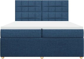 Box spring postel s matrací modrá 200x200 cm textil 3294469