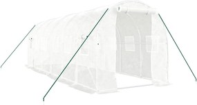 Skleník s ocelovým rámem bílý 12 m² 6 x 2 x 2 m 3188029