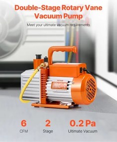 vakuové čerpadlo 170 l/min HVAC 2stupňové rotační lamelové Včetně oleje