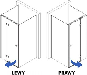 3-stěnný čtvercový sprchový kout REA ATLAS PRAVÝ 90/dveře x 90/zástěna cm, chrom/transparent - bez vaničky