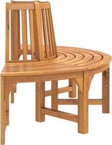 Půlkruhová lavice kolem stromu Ø 160 cm masivní eukalyptus 319423