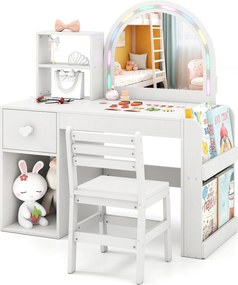 Costway Dětský toaletní stolek s osvětlením Dětský Princess