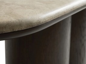 Konzolový stolek s mramorovou deskou v tmavě přírodní barvě 38x120 cm Piazze – Unique Furniture