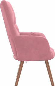 Relaxační křeslo růžové samet 328055