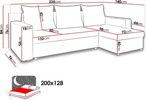 Moderní sedací souprava Tron, Červená