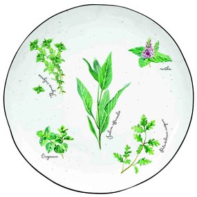 Easy Life Porcelánový dezertní talíř Herbarium -21x21cm