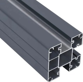 Plotové sloupky tmavě šedé 2 ks 185 cm hliník 148986