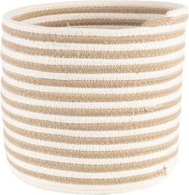 Sada 3 hnědo bílých košíků - Ø 26*24 / Ø 23*21 / Ø 19*18 cm