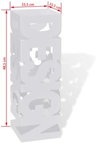 Bílý hranatý stojan na deštníky a vycházkové hole, ocelový, 48,5 cm - Default Title