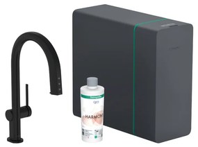 Hansgrohe Aqittura M91 - SodaSystem 210, vytahovací výtok, 1jet, sBox, matná černá 76836670