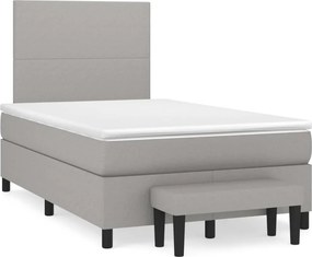 Box spring postel s matrací světle šedá 120 x 200 cm textil 3136421