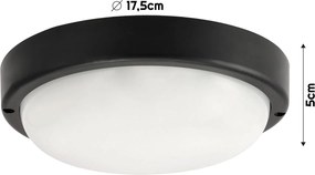 VOLTENO LED stropní lampa 15W - černá - studená bílá