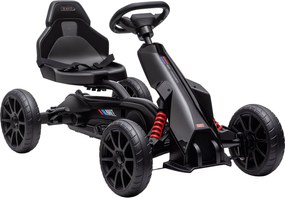 HOMCOM Dětský Go-Kart s Pedály a Ruční Brzdou, Nastavitelným Sedadlem, Přeřazovacím Mechanismem, Dětské Vozidlo s EVA Koly pro Děti ve Věku 3-8 Let |