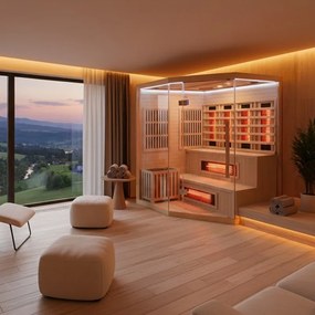 BPS-koupelny Kombinovaná sauna 2v1  - Infrasauna + finská sauna 150x150, 4-5 osob