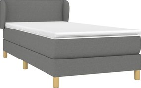 Box spring postel s matrací tmavě šedá 100 x 200 cm textil 3126622