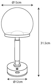Globo 21034S - LED Nab. dot. stol. lampa HAKU LED/2,5W/5V 2700/4000/6500K černá